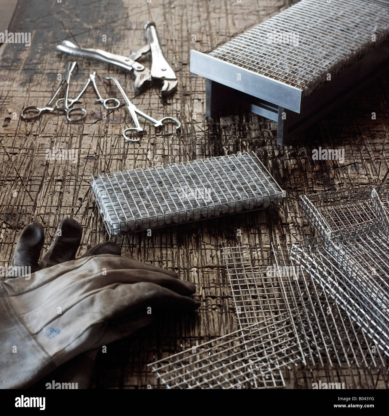 Still Life of Work Gloves and Tools Stock Photo - Alamy