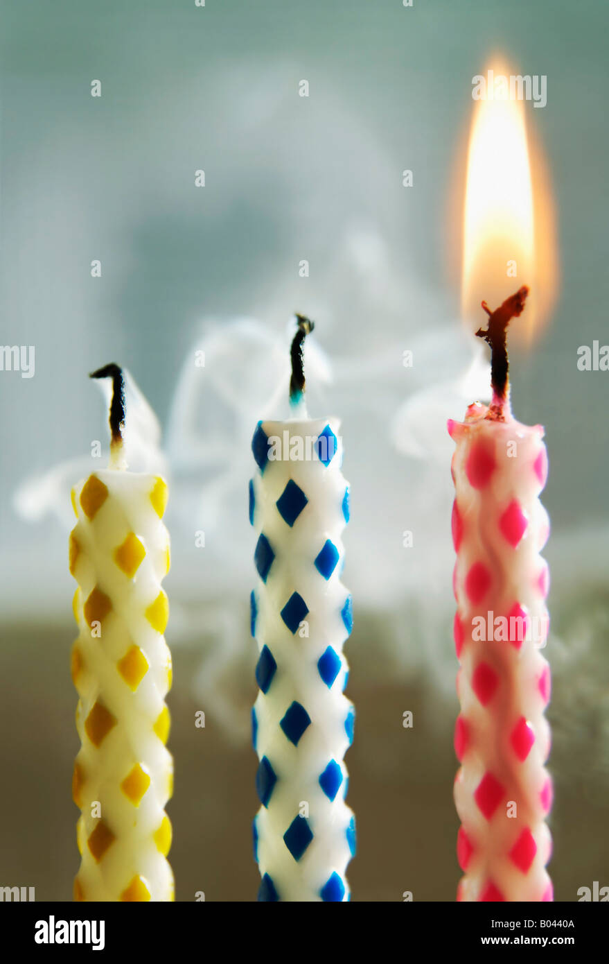 Close-Up of Birthday Candles Stock Photo - Alamy
