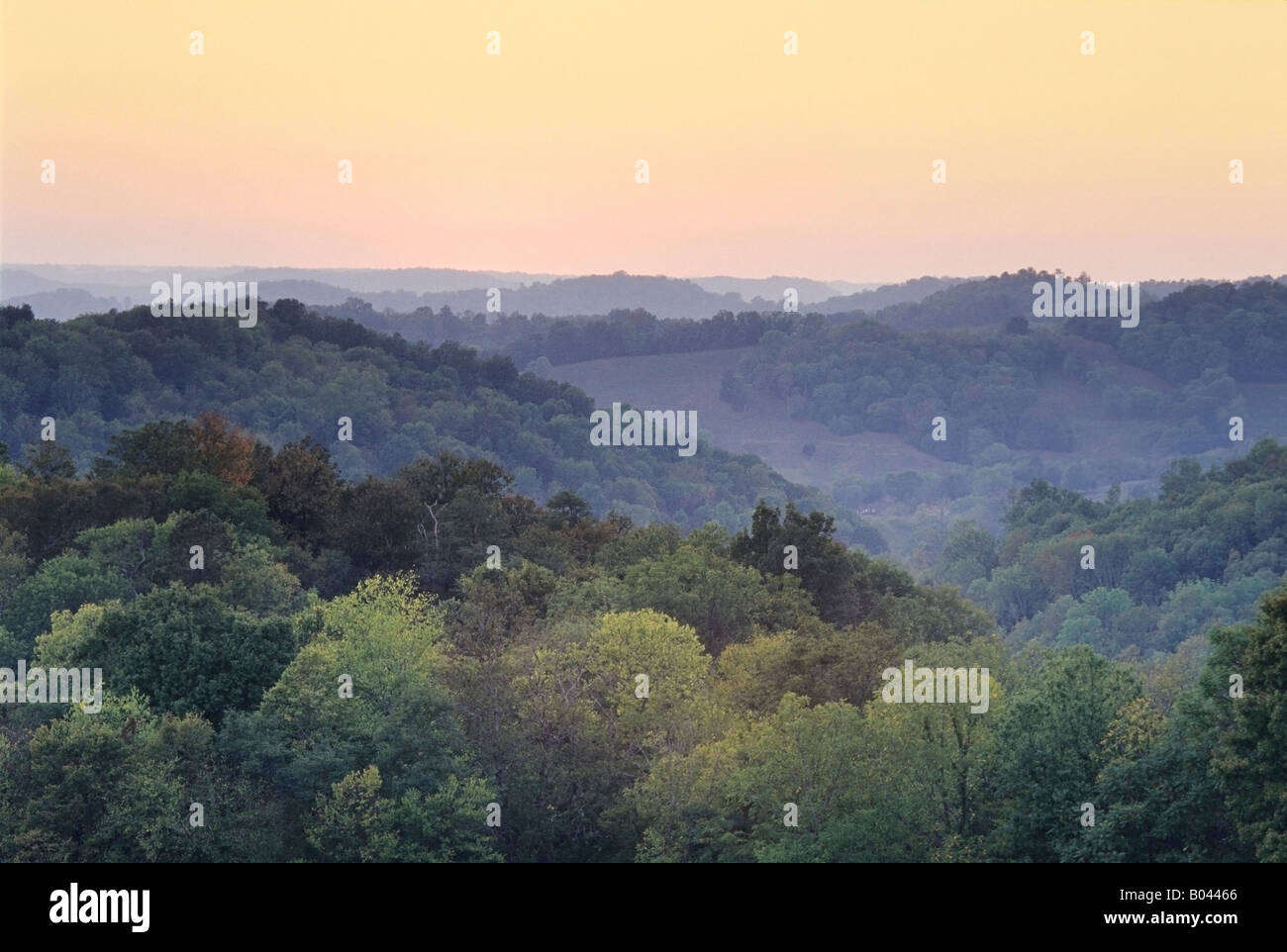 Sunset over Hills, Tennessee, USA Stock Photo - Alamy