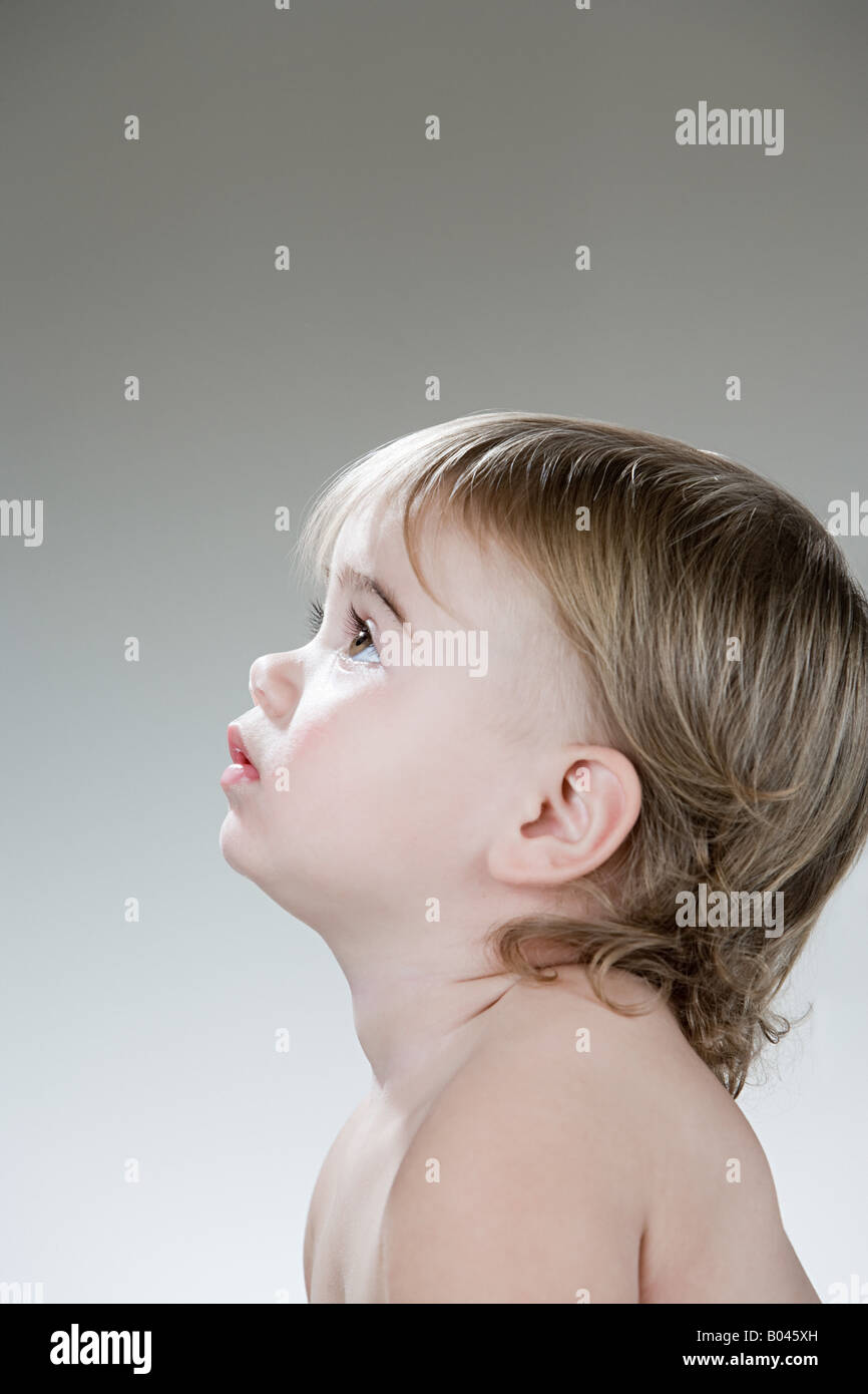 Profile of a baby girl Stock Photo - Alamy