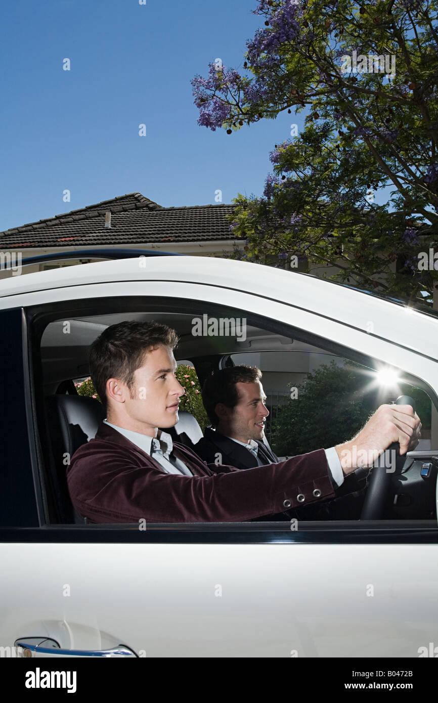 Young men in car Stock Photo - Alamy