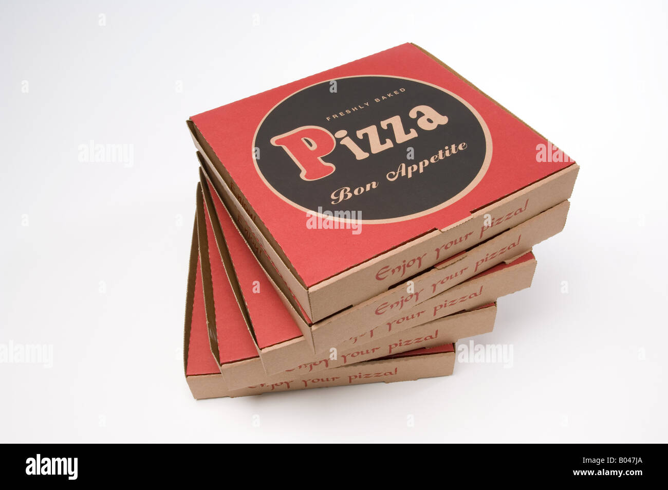 Stack of pizza boxes Stock Photo - Alamy