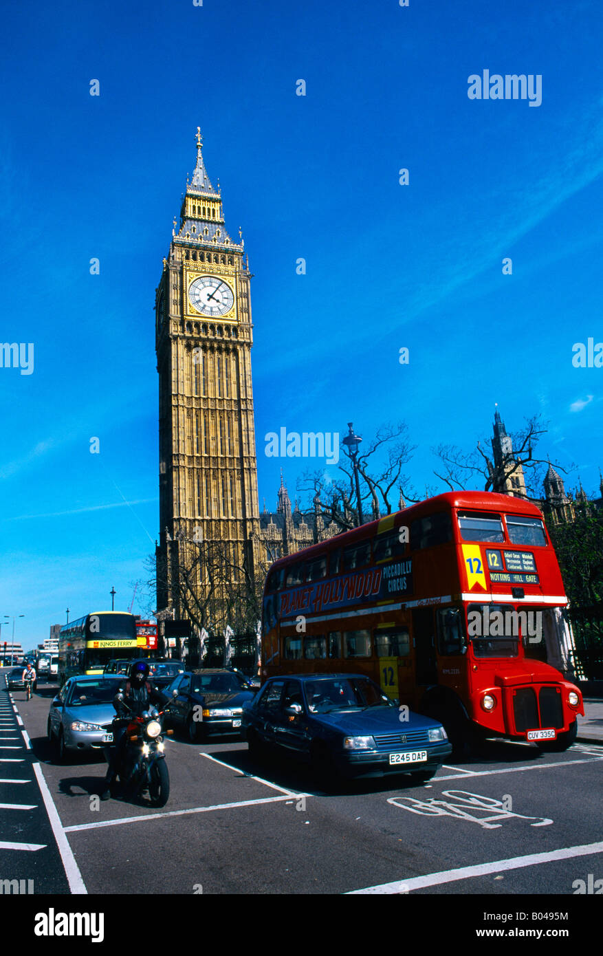 London England Big Ben & Red Bus Stock Photo - Alamy
