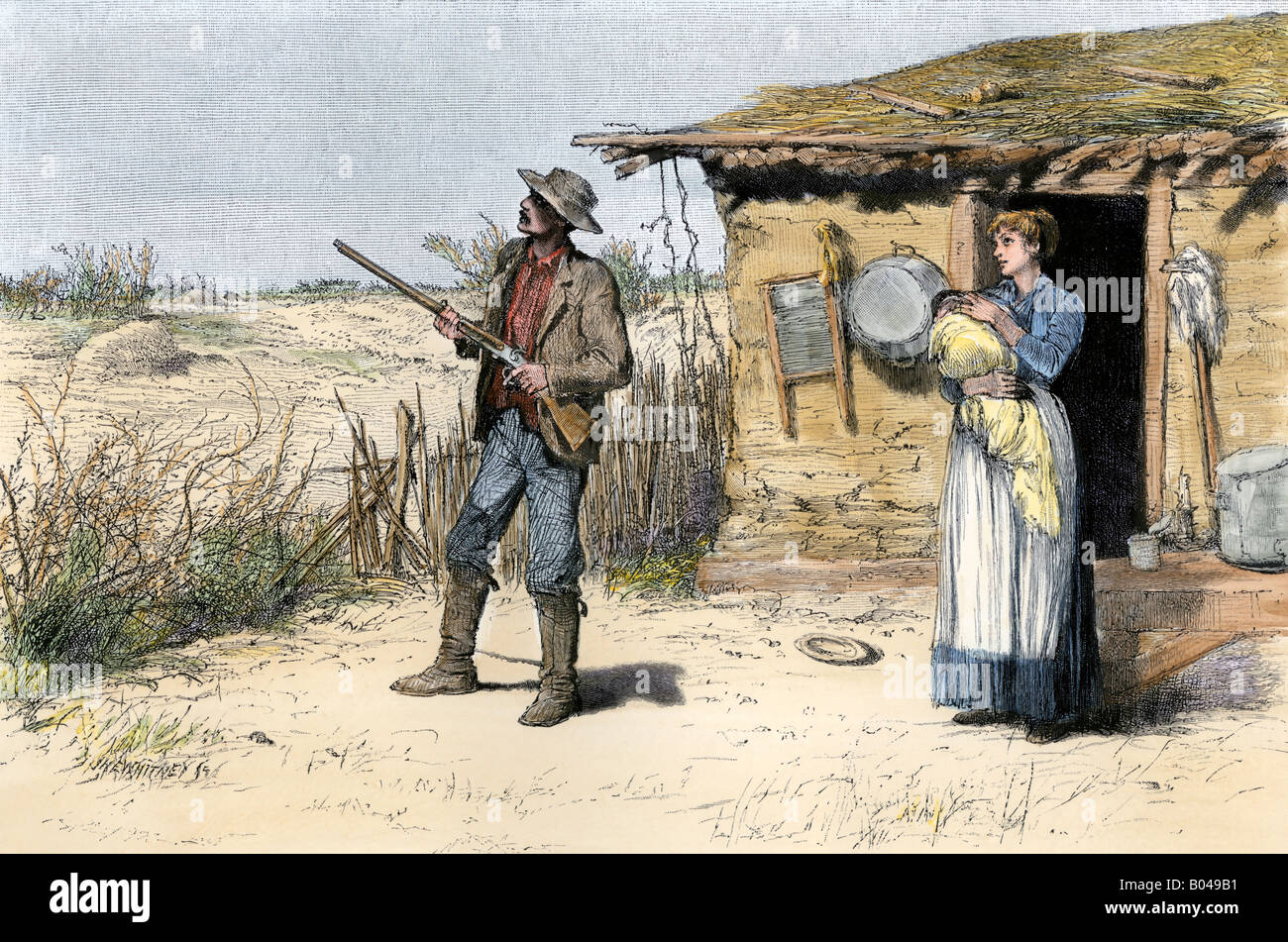 Sod house family hi-res stock photography and images - Alamy