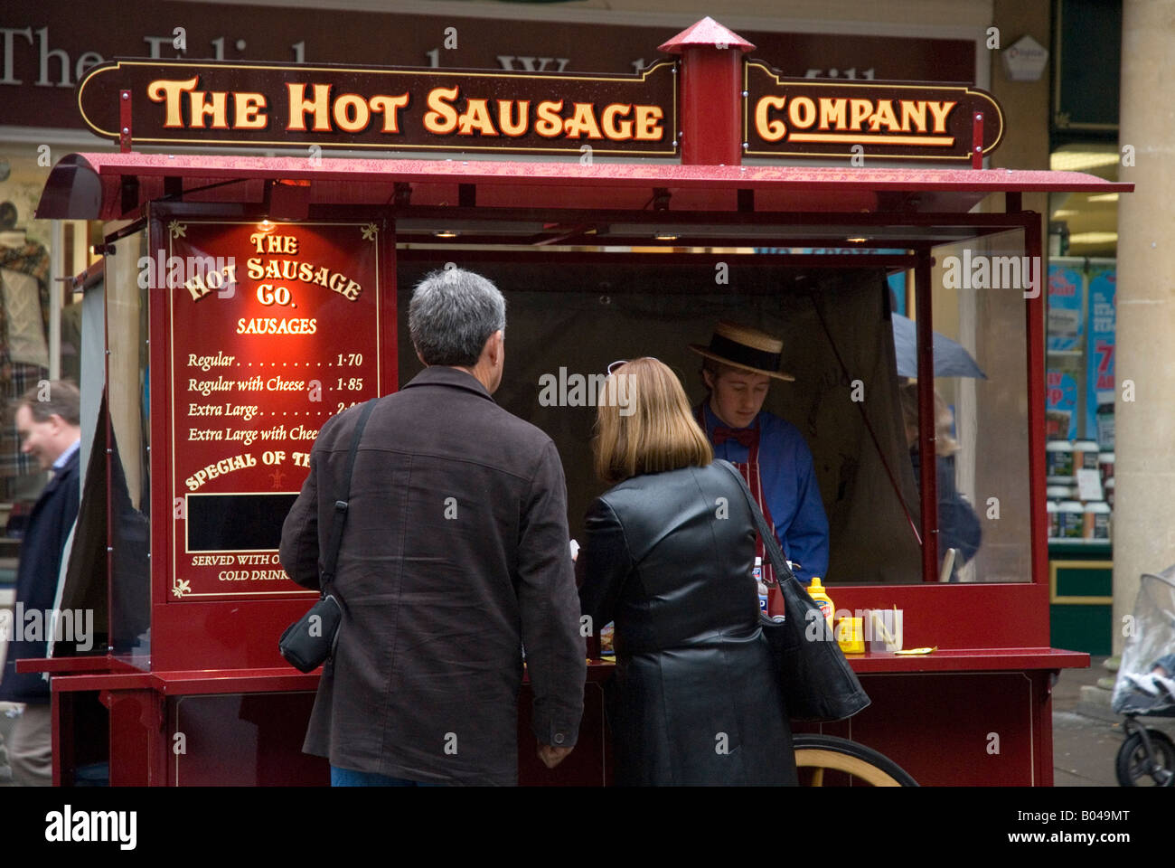 Historic sausage stand, Bath, Somerset, England, UK Stock Photo - Alamy