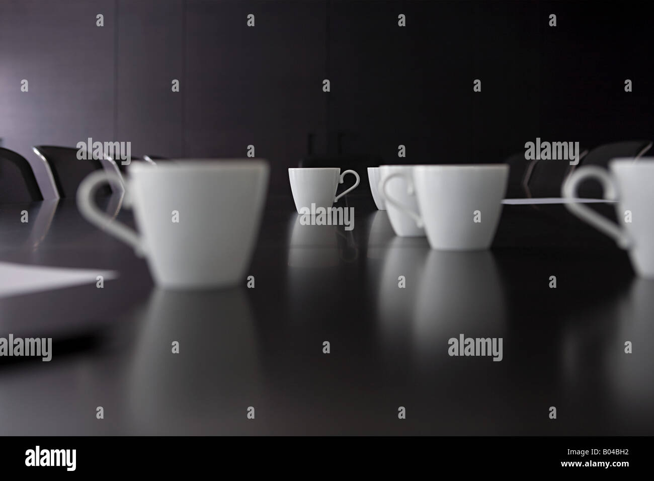 Coffee cups on a conference table Stock Photo - Alamy