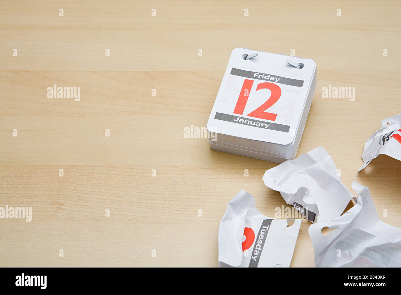 Crumpled calendar pages Stock Photo - Alamy