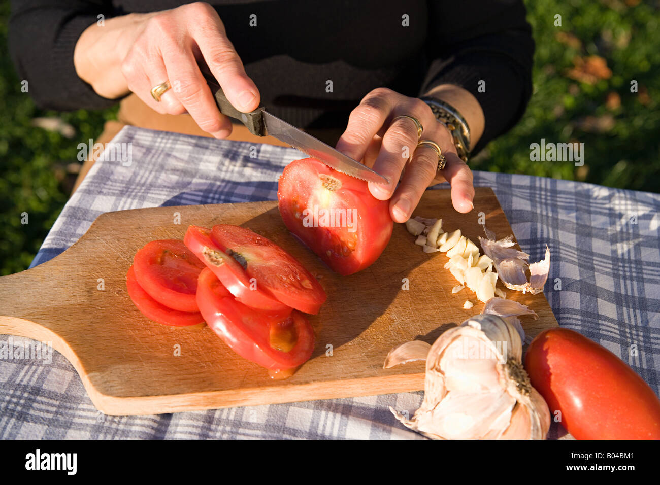 Woman preparing ingredients Stock Photo - Alamy