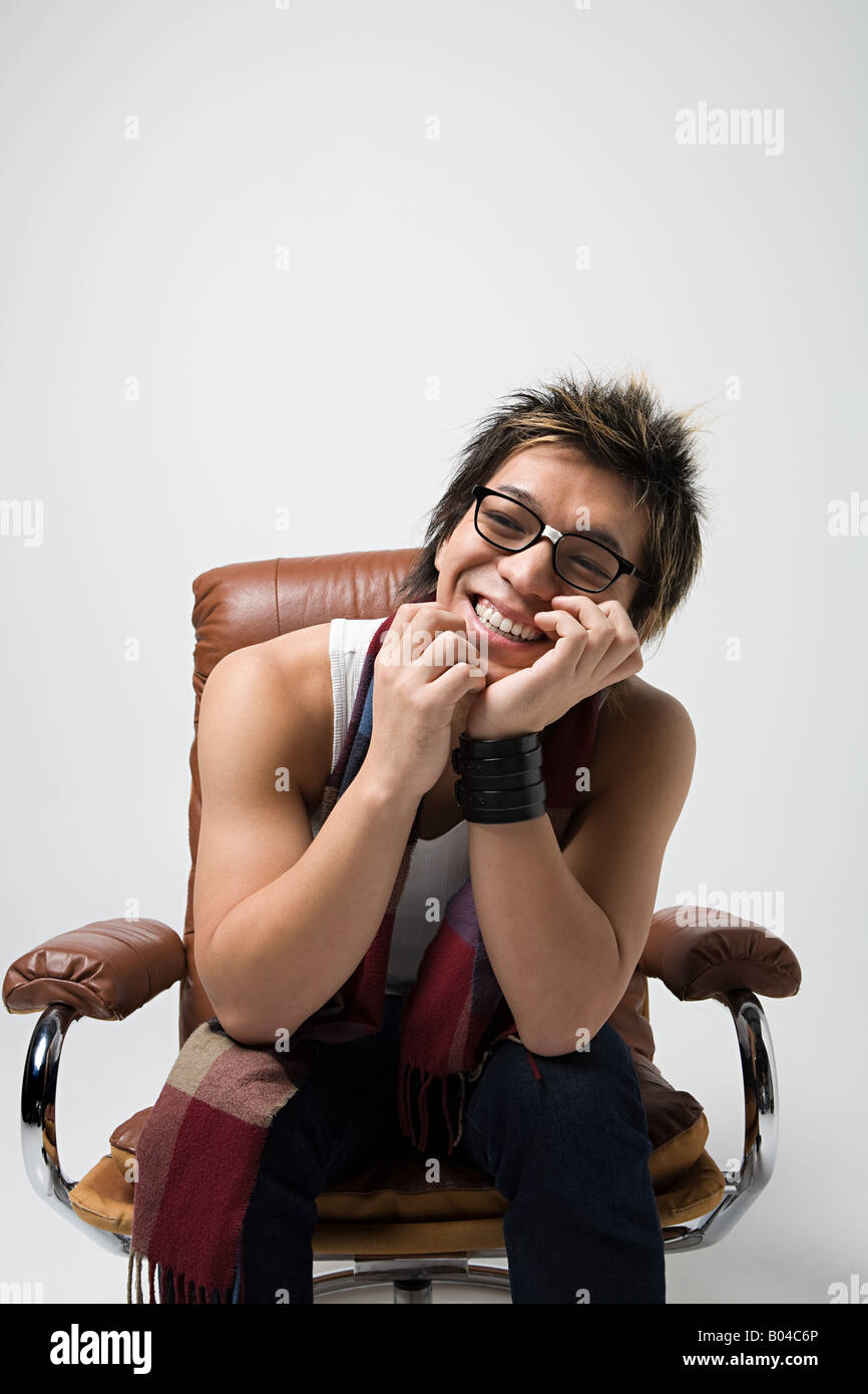 Smiling japanese man Stock Photo - Alamy