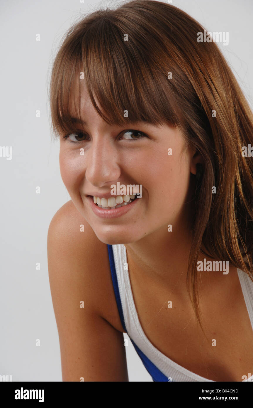 Pretty teenage girl with sweet smile Stock Photo - Alamy