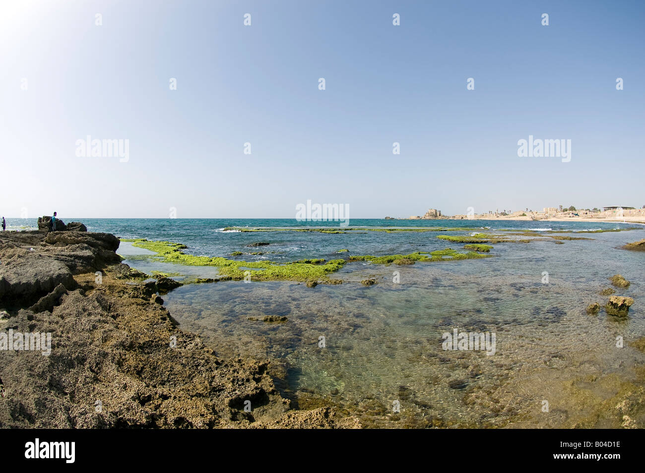 HDR of rock beach of Ceasarea Stock Photo - Alamy