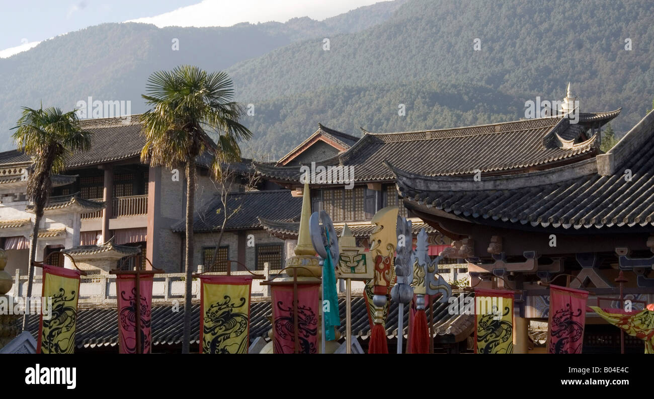 Ancient architectural buildings of the Li Kingdom in the filming site ...