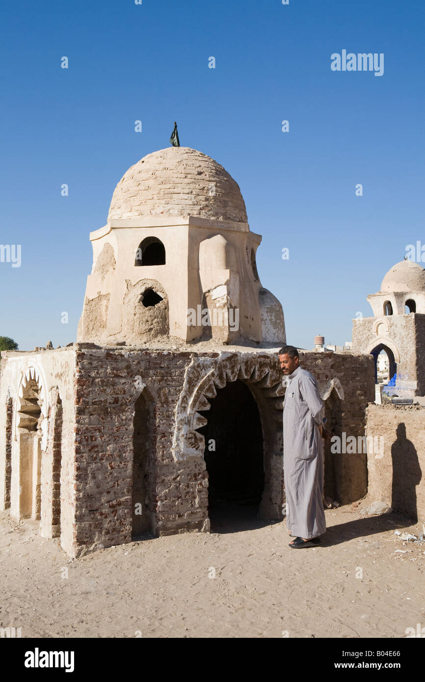 Vertical shot of tomb within the Fatimid Cemetery, Aswan City, Egypt ...