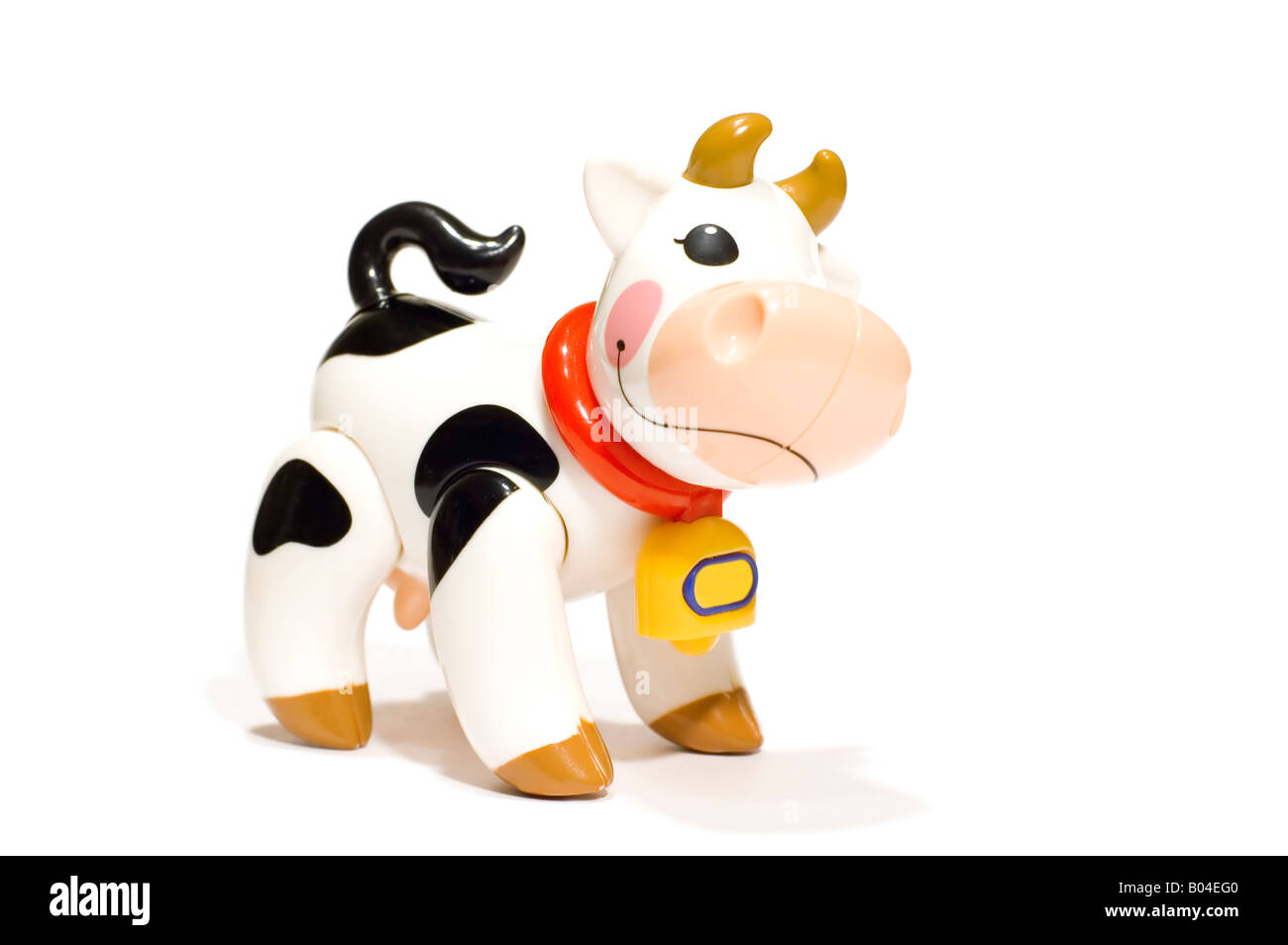 series object on white isolated plastic toy cow Stock Photo - Alamy