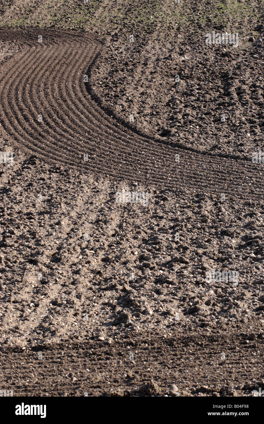 Freshly ploughed and harrowed field Stock Photo - Alamy