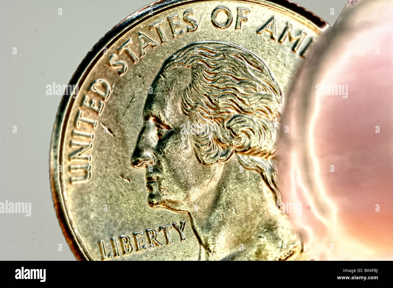 extreme closeup of United States quarter coin 25 cents Stock Photo - Alamy