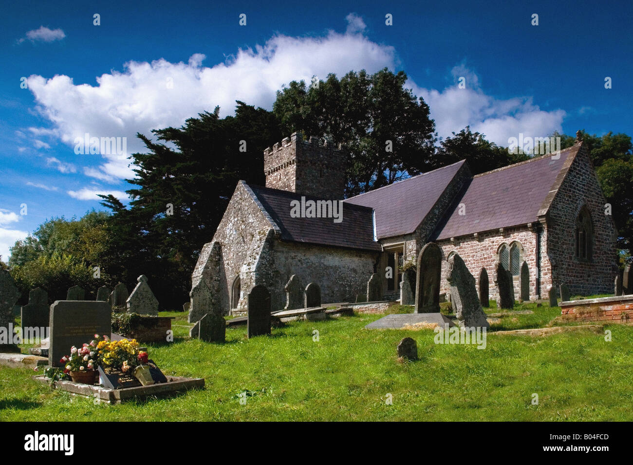Saint Andrews Church located on the Gower Peninsula in South Wales. A ...