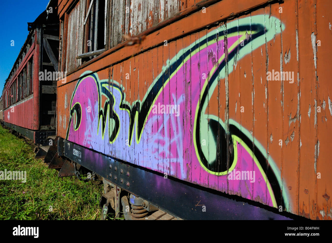 Graffiti on train car Stock Photo - Alamy