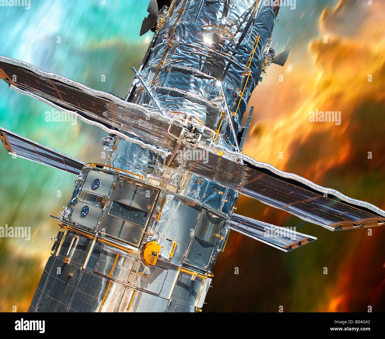 NASA/ESA Hubble Telescope floating in outer space Stock Photo - Alamy