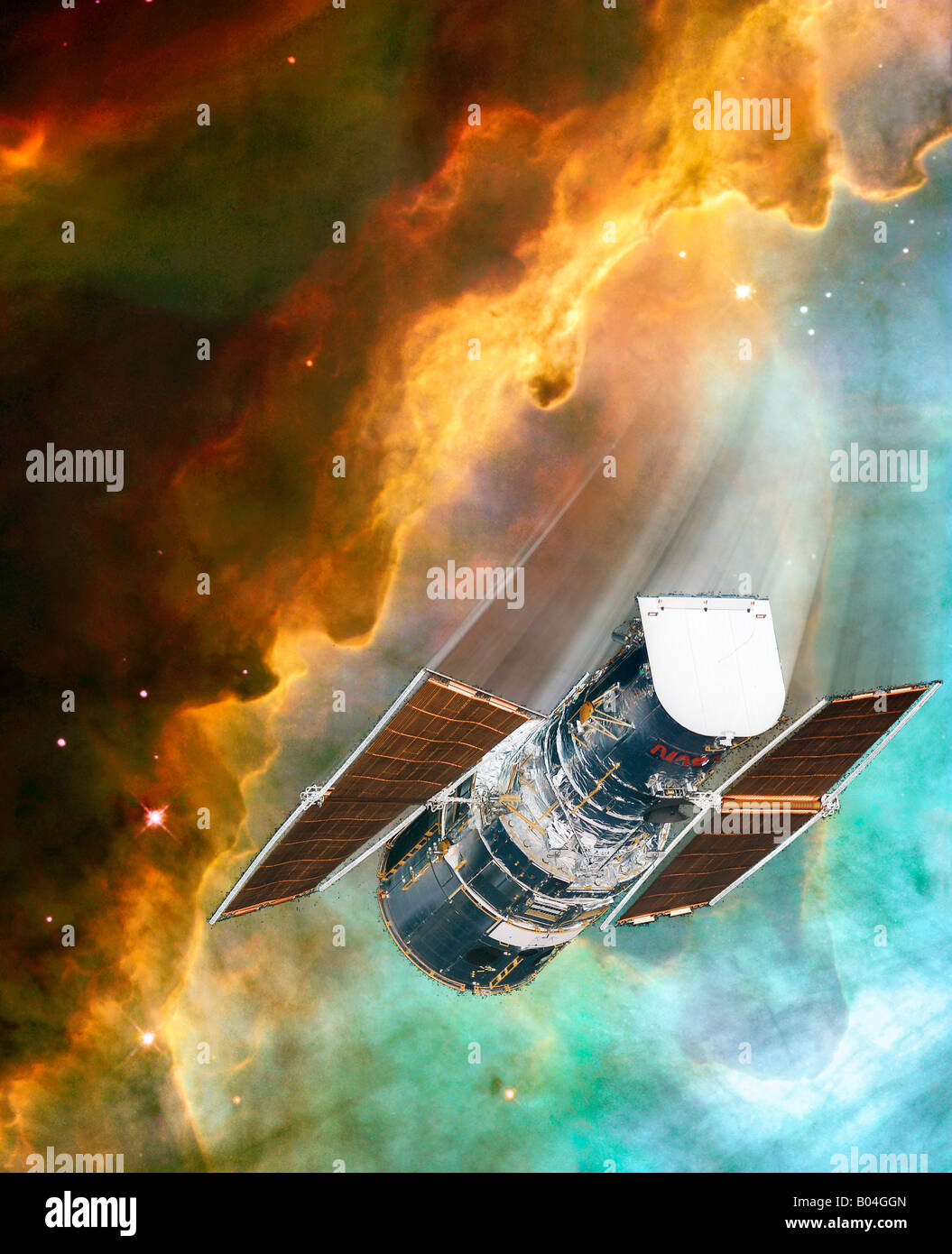 NASA/ESA Hubble Telescope moving in outer space Stock Photo - Alamy