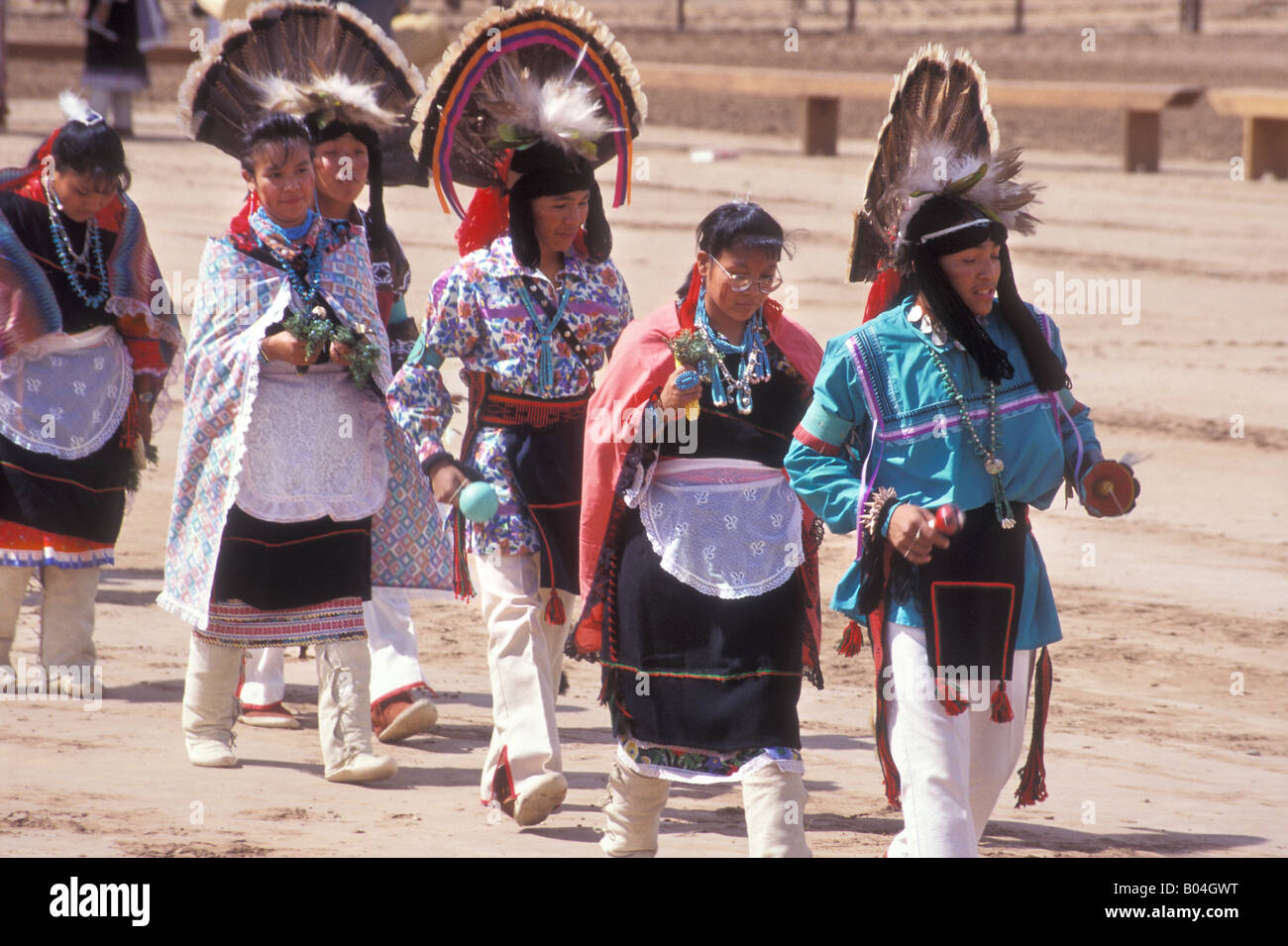 Hopi corn dancers performing at the Intertribal Indian Ceremonial in ...