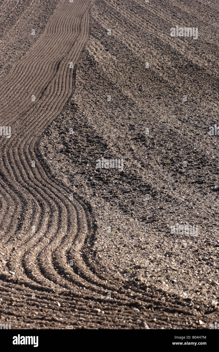 Freshly ploughed and harrowed field Stock Photo - Alamy