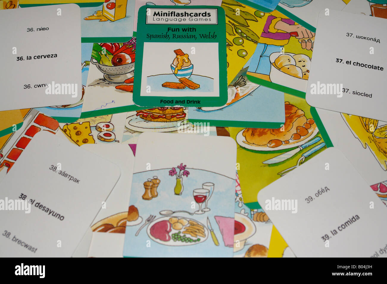 Language mini flash cards GB UK 2008 Stock Photo - Alamy