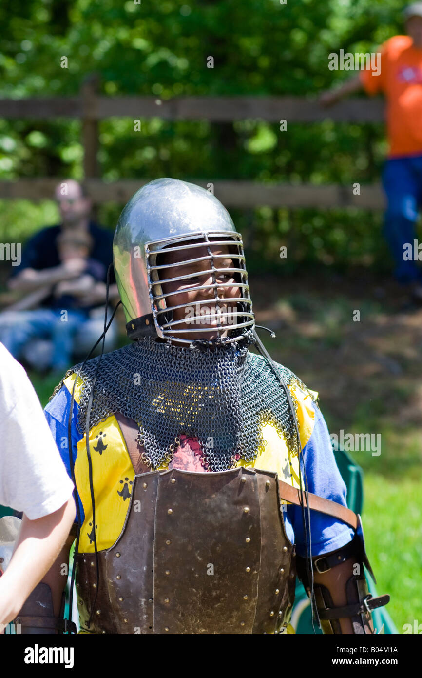 Living history at cub scouts camp Stock Photo - Alamy