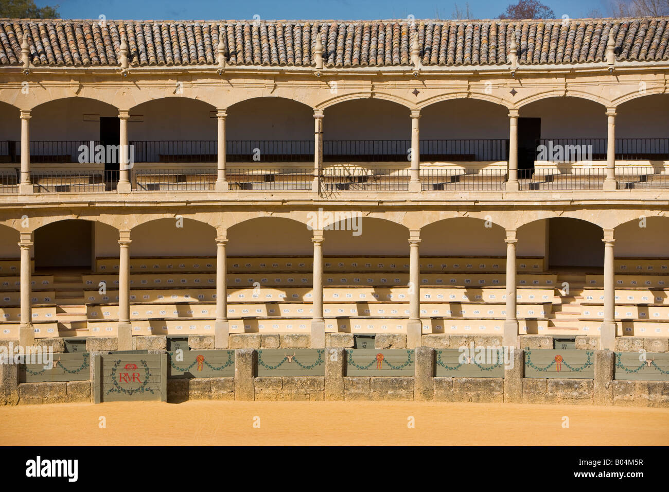 Seating area of the Plaza de Toros (built in 1785), bullfighting arena ...