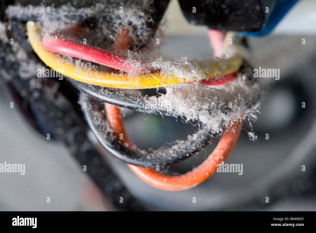 Inside a computer showing dust built up on all the components Stock ...
