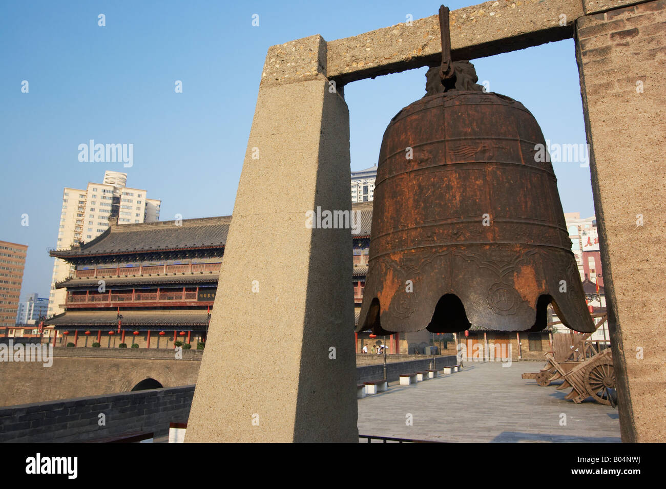 Ancient Bell On City Wall, Xian, China Stock Photo - Alamy