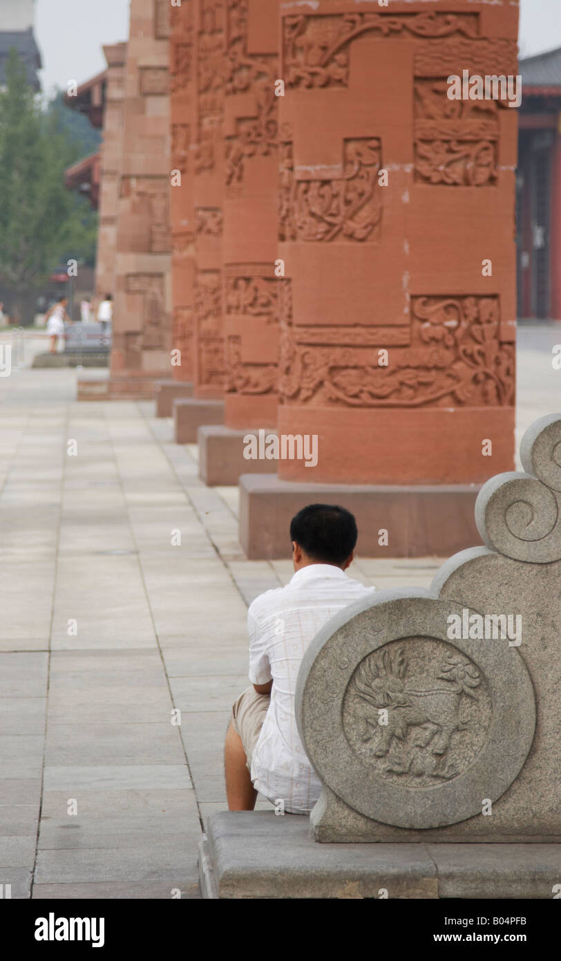 Chinese Man Sitting In Public Park, Xian, China Stock Photo - Alamy