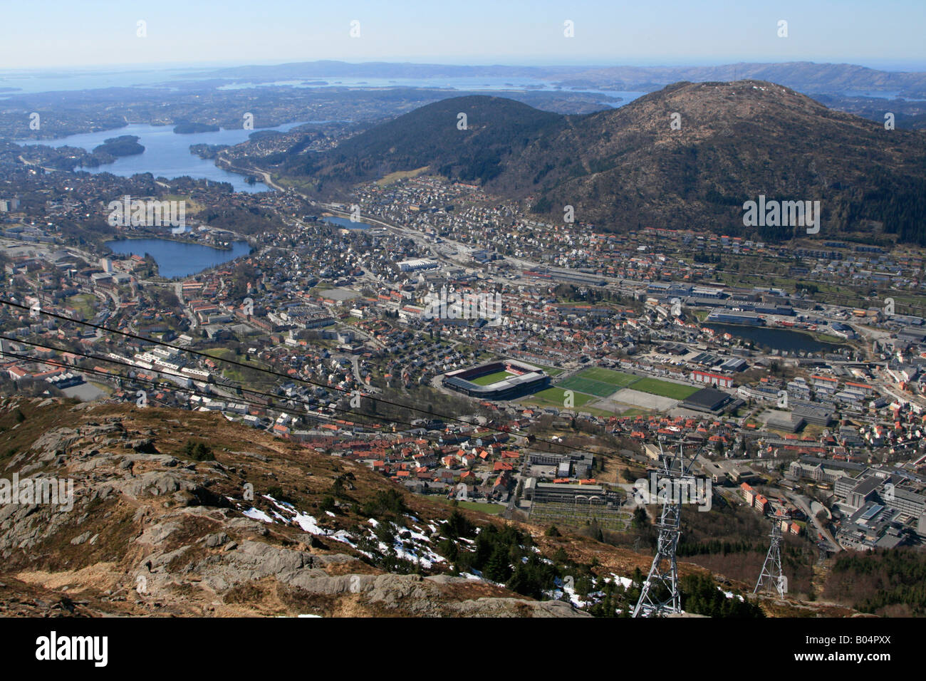 ulriken view The Norwegian city of Bergen, an important cultural centre ...