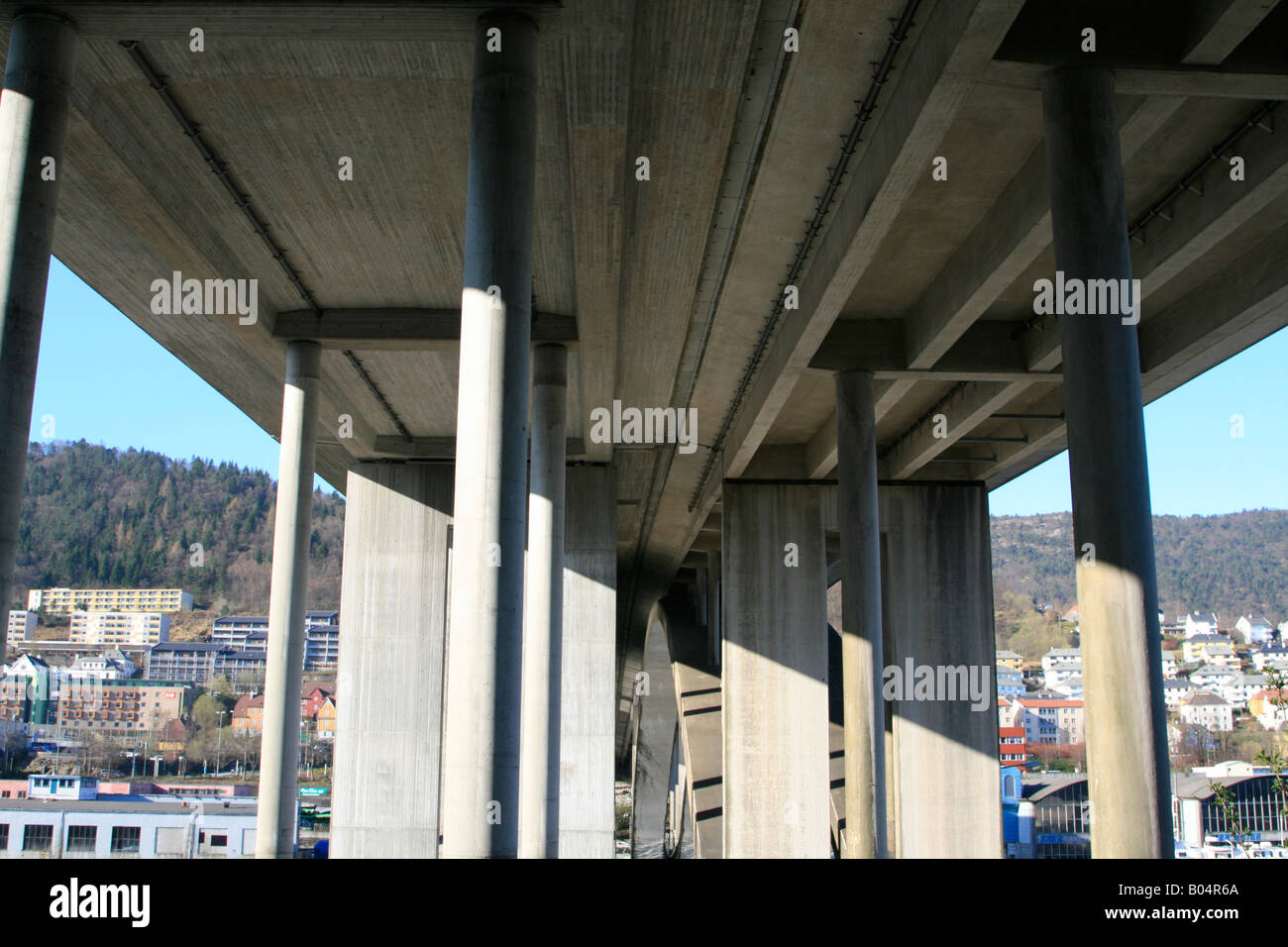 concrete viaduct The Norwegian city of Bergen, an important cultural ...