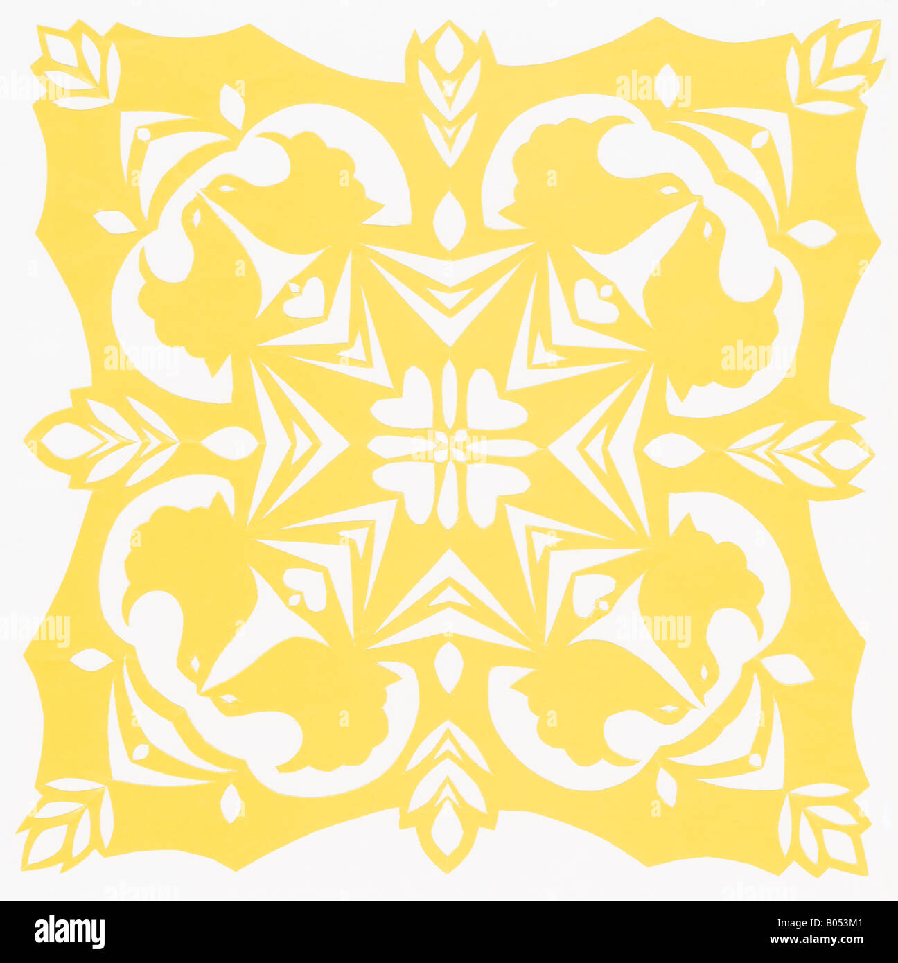 Contemporary paper cutting with symmetrical floral design by Miss Wanda ...