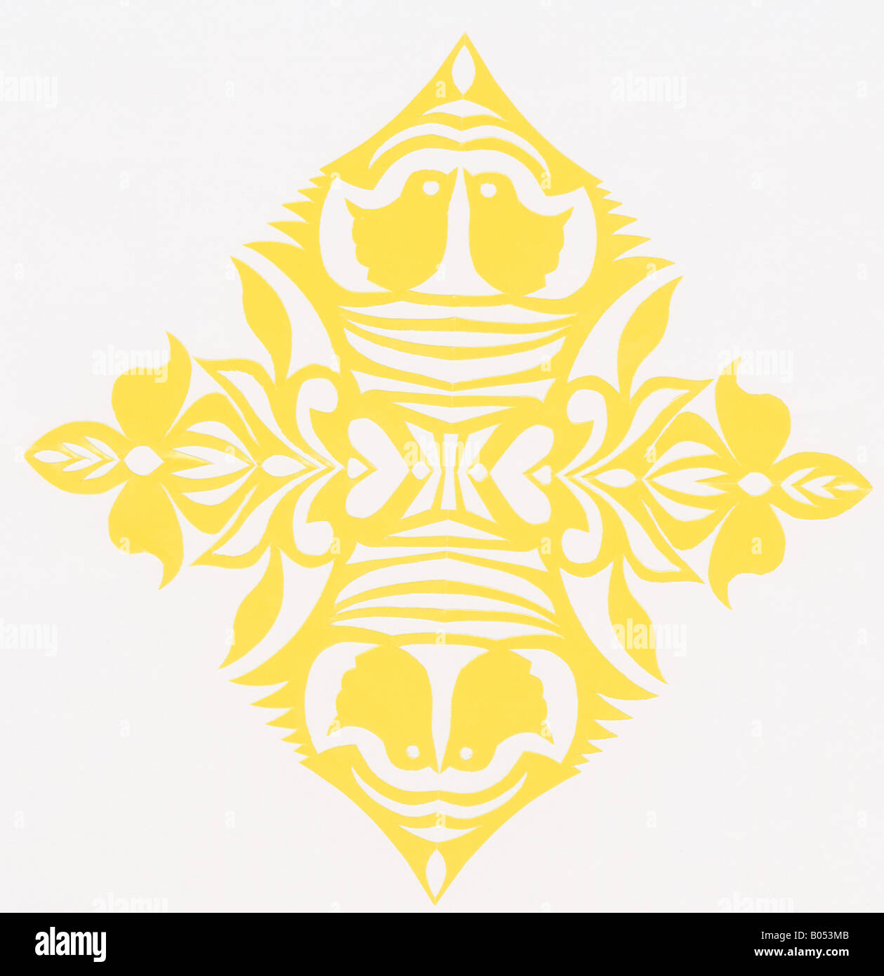 Contemporary paper cutting with symmetrical floral design by Miss Wanda ...