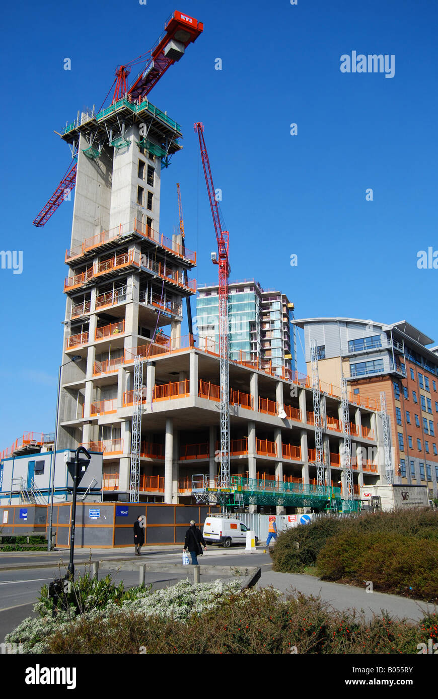 Construction building inner city regeneration Sheffield Stock Photo - Alamy