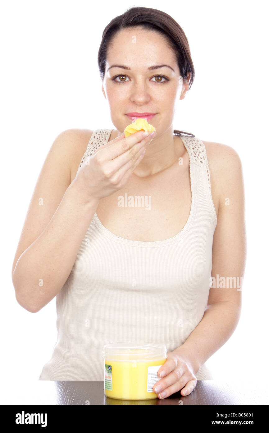 Young Woman Smelling Body Cream Model Released Stock Photo - Alamy