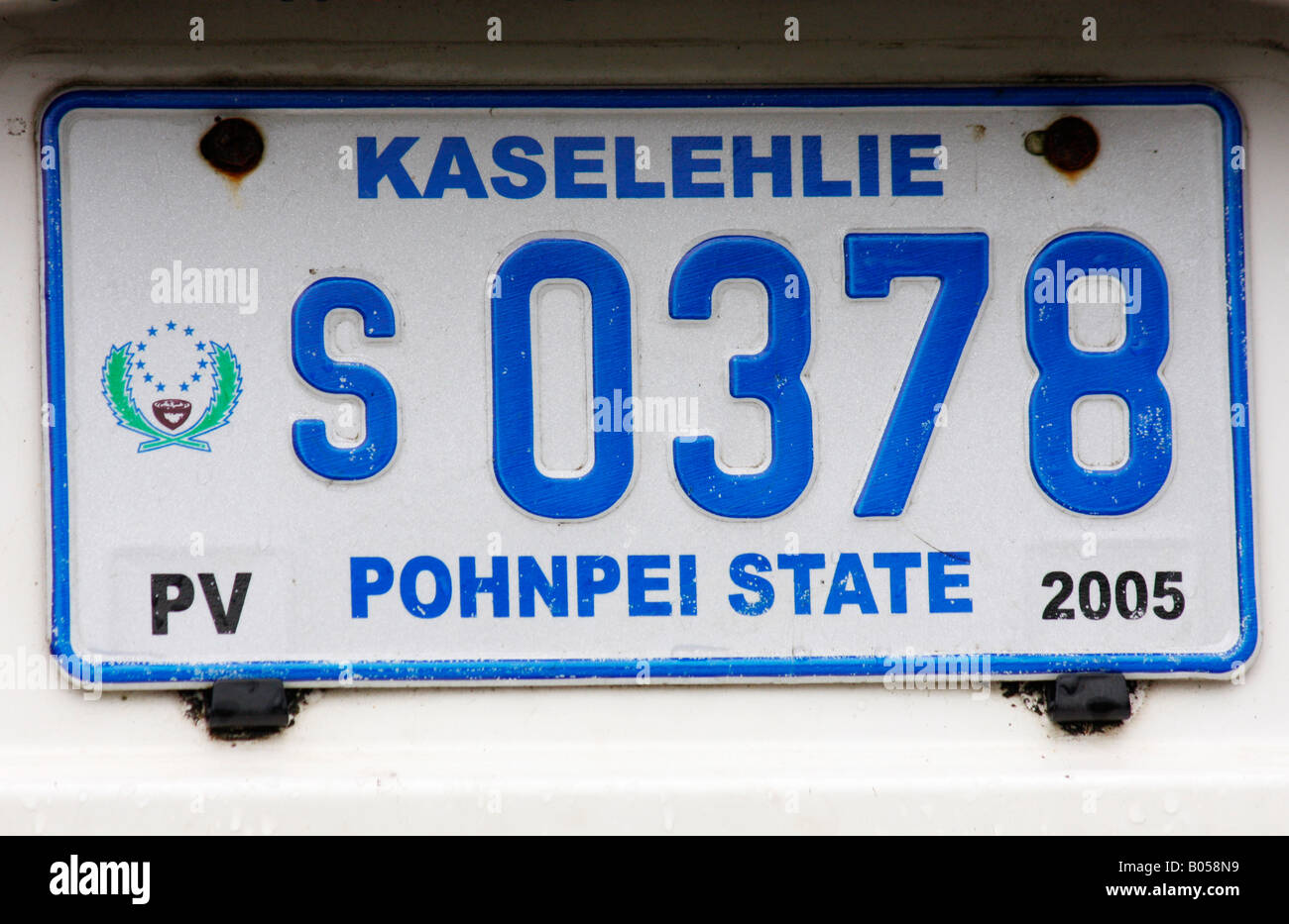 CAR NUMBERPLATE FOR POHNPEI STATE IN MICRONESIA Stock Photo - Alamy
