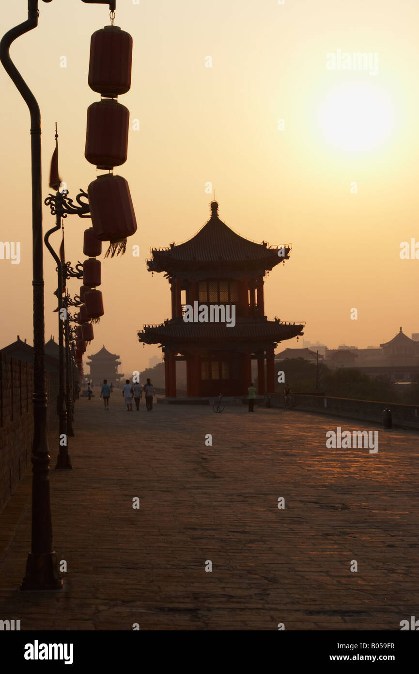 City Wall At Sunset, Xian, China Stock Photo - Alamy