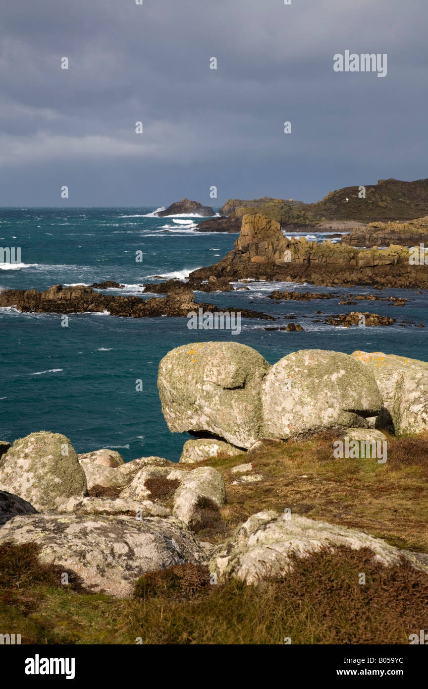 bryher looking towards hell bay Isles of Scilly Stock Photo - Alamy