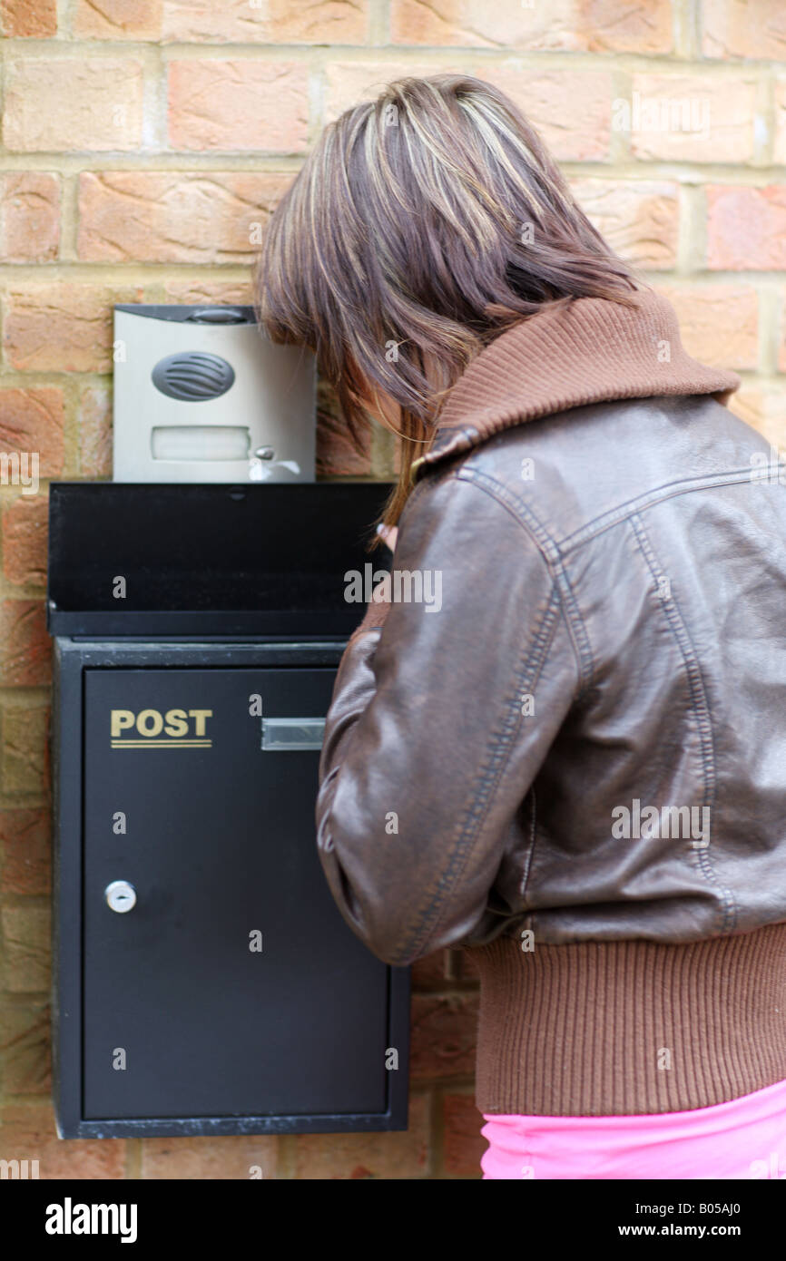 Teenager Checking Post Model Released Stock Photo - Alamy