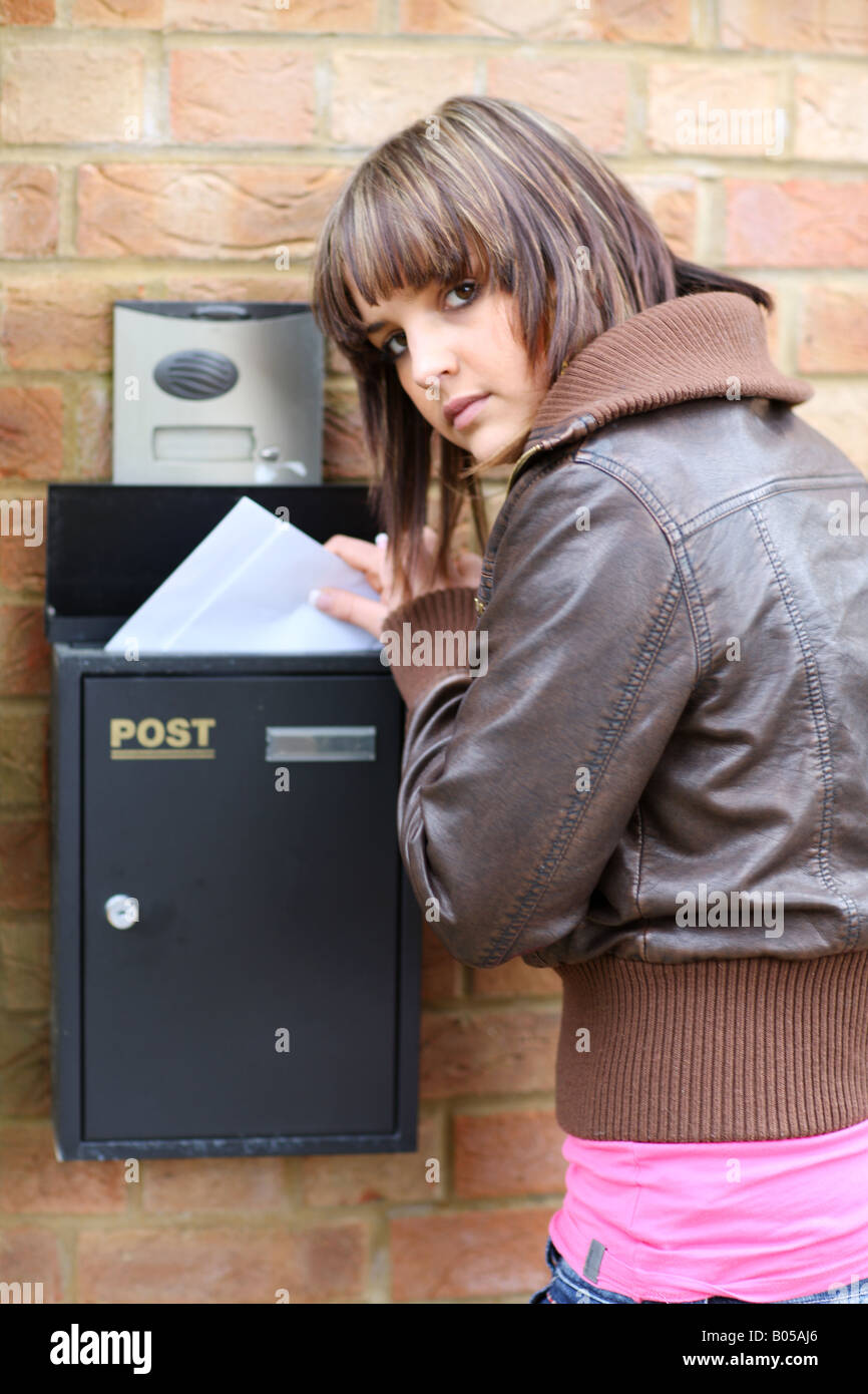 Teenager Checking Post Model Released Stock Photo - Alamy