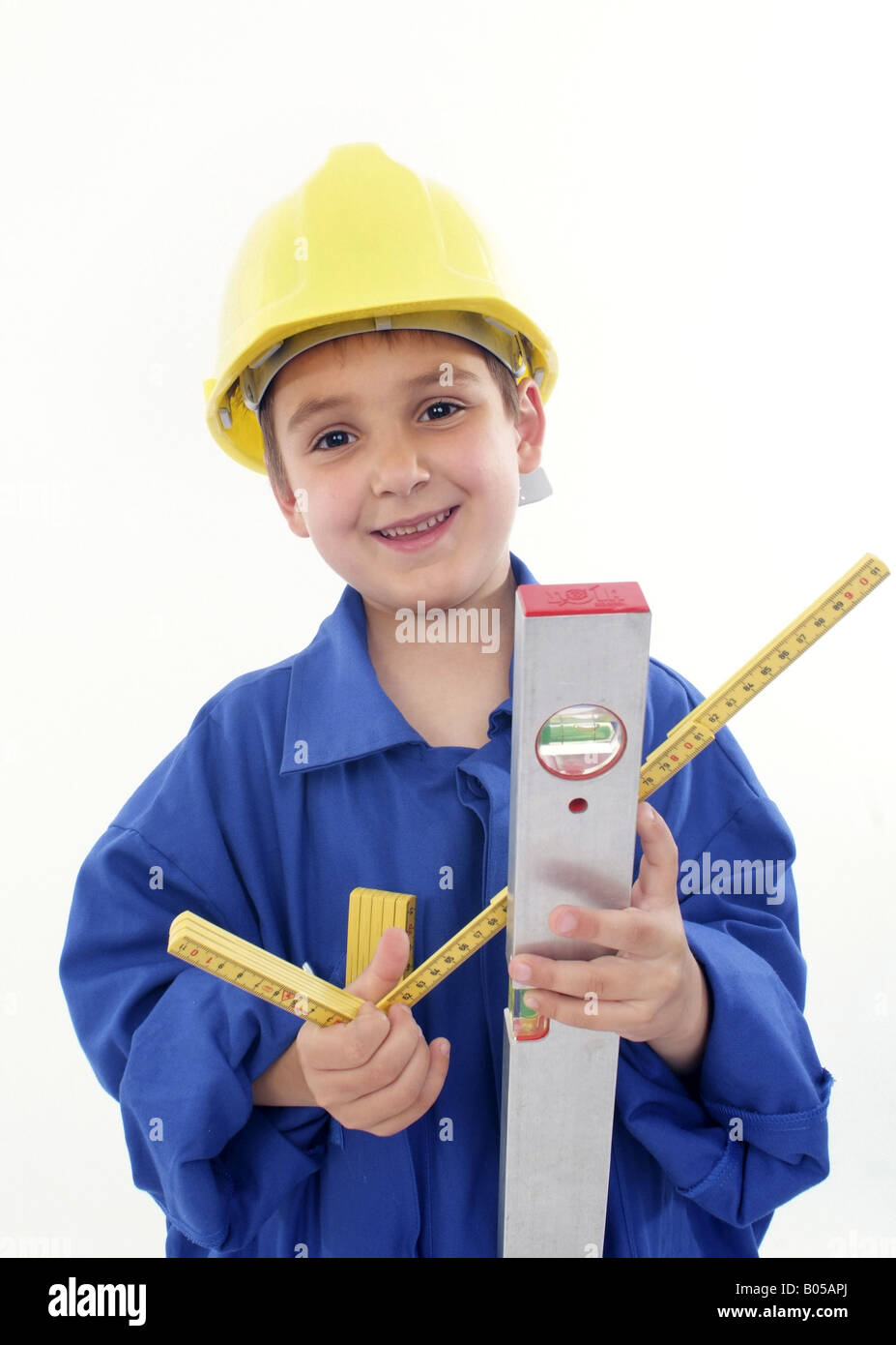 little boy as building worker Stock Photo - Alamy