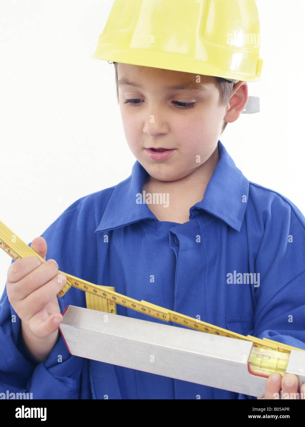 little boy as building worker Stock Photo - Alamy