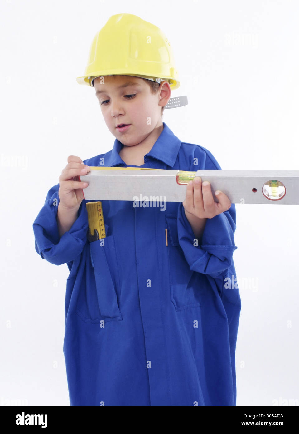 little boy as building worker Stock Photo - Alamy