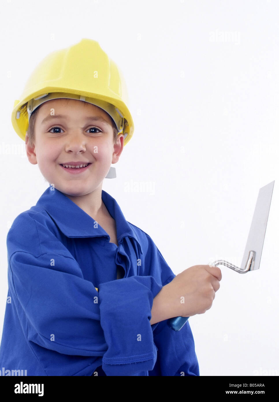 little boy as building worker Stock Photo - Alamy