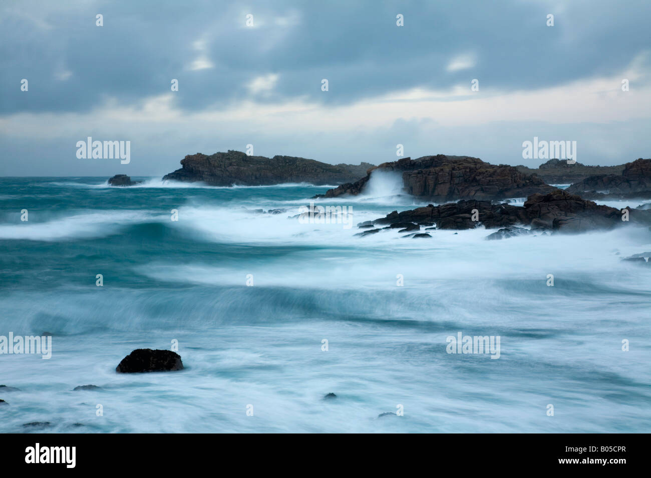 hell bay in a storm bryher Isles of Scilly Stock Photo - Alamy