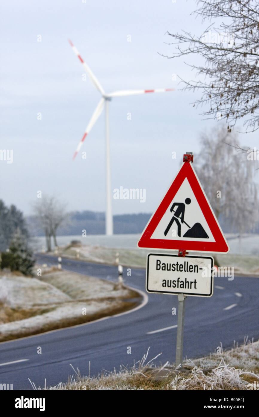 Road with traffic sign and windmill hi-res stock photography and images ...