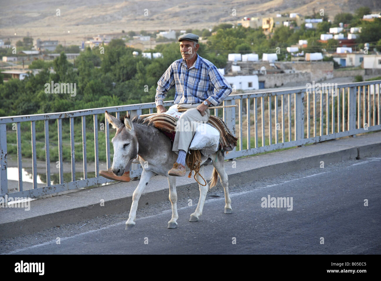 kurd on his donkey, Turkey, Anatolia, South East Anatolia, Hasankeyf ...